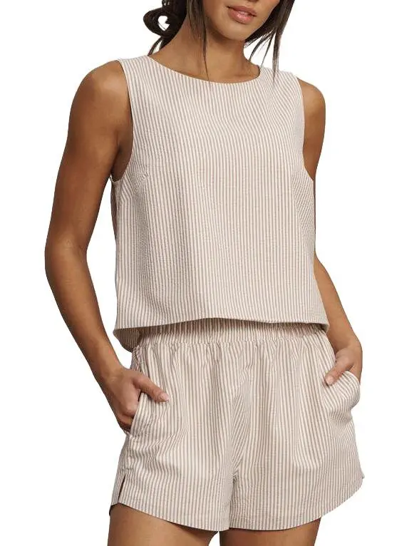 RHONE Saltair Boxy Tank - Taupe Stripe