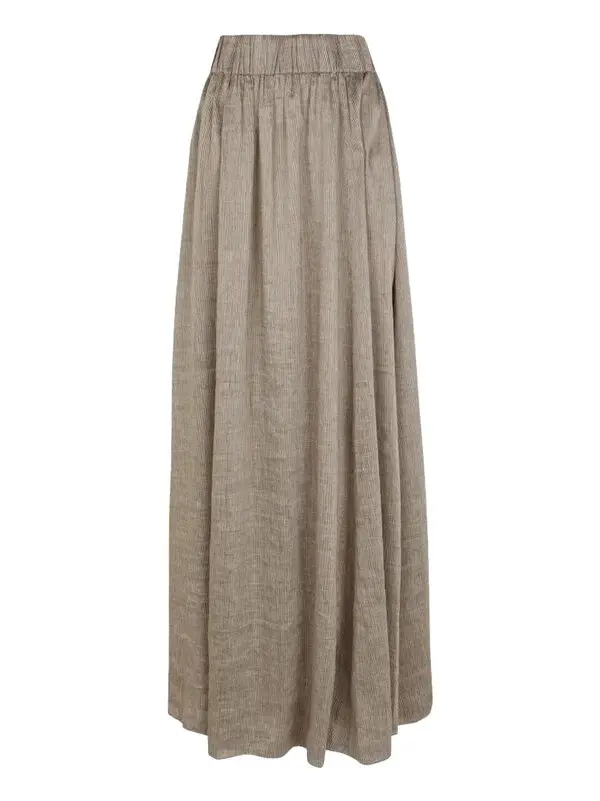 CORTANA Aria Linen Long Skirt - Grey