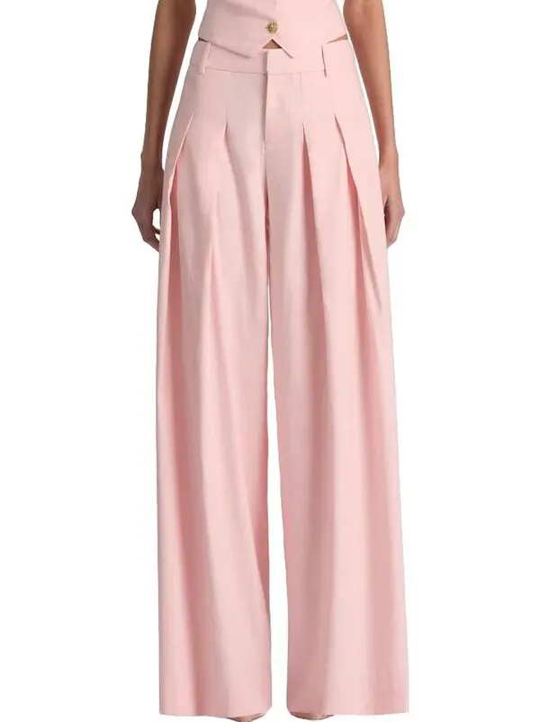 Alice + Olivia Blaire Pleated Pant - Neutral