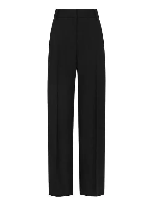 Oscar De La Renta Wide-leg Wool-blend Trousers - Red