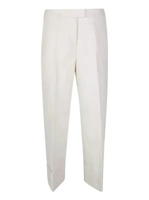 PT TORINO Pressed-crease Turn-up Trousers - Neutrals