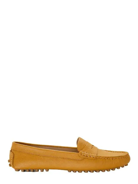 MENINA STEP Leather Driving Moccasins - Natural