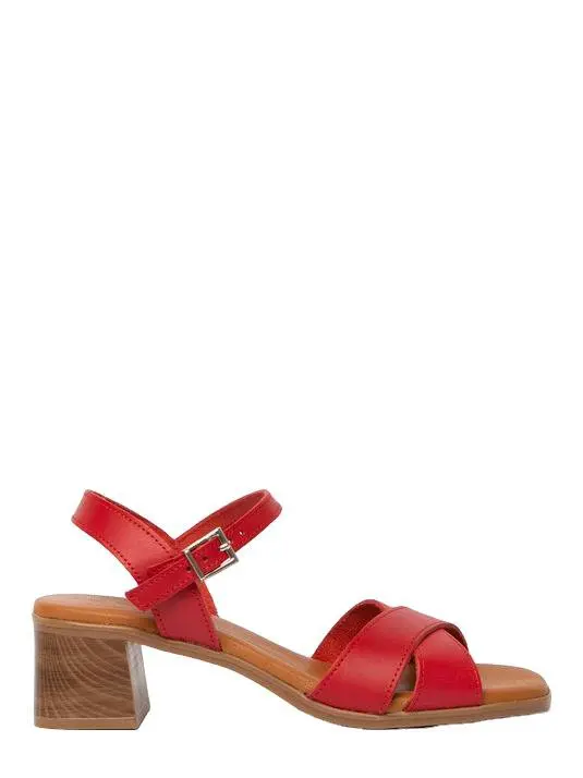 MENINA STEP Celia Poppy Leather Sandals - Natural
