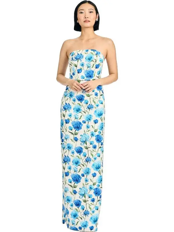 Sachin & Babi Sophia Sapphire Poppies Gown - Floral