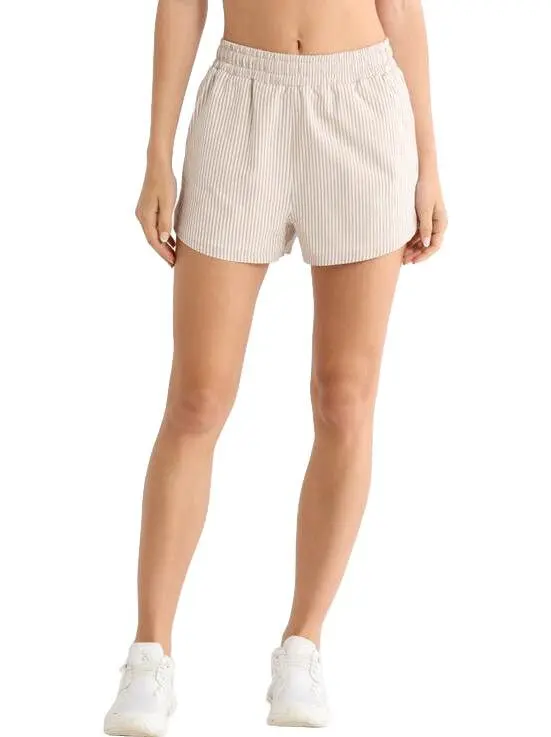 RHONE Saltair Pleated Shorts - Taupe Stripe