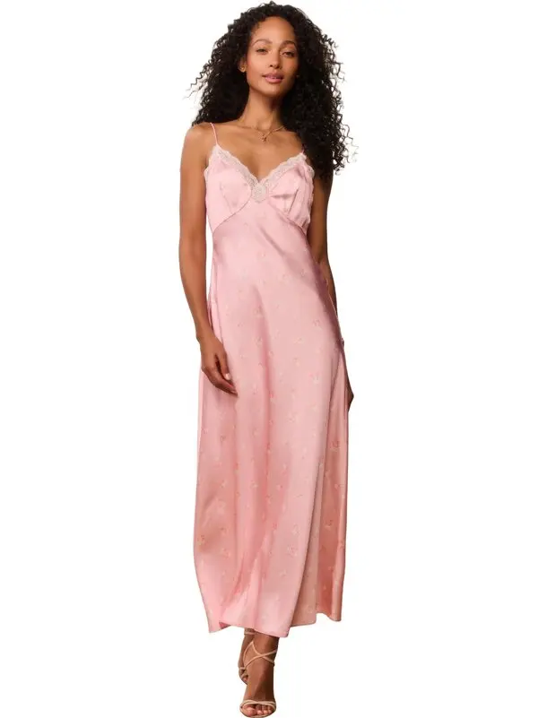 LoveShackFancy Manuela Maxi Slip Dress - Peachy Petals