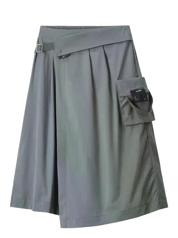 Izzue Buckle-detail Midi Skirt - Grey