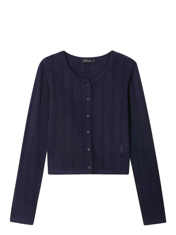 TOUT A COUP Buttoned Knitted Cardigan - Blue