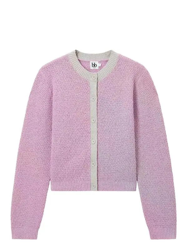 B+AB Contrast-trim Cardigan - Pink