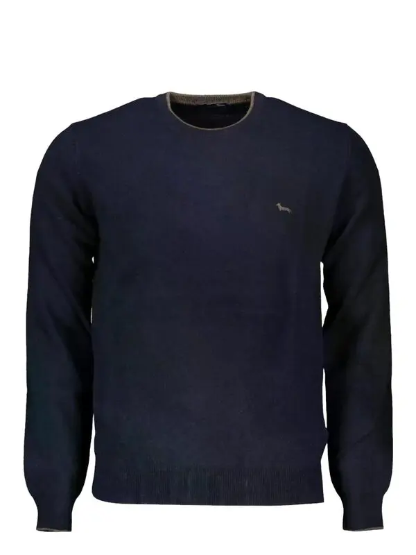 HARMONT & BLAINE Logo-embroidered Crew-neck Sweater - Blue