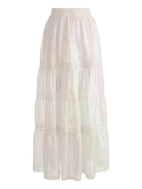 Alice + Olivia Kathryn Lace-trim Maxi Skirt - White