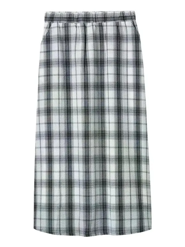 B+AB Plaid Skirt - White