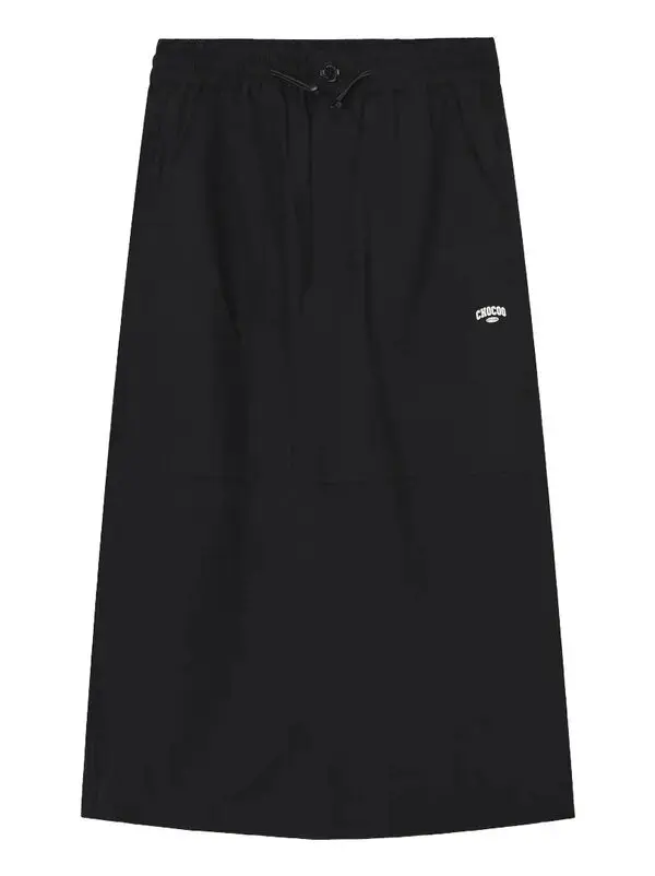 CHOCOOLATE Paneled Skirt With Drawstring - Black