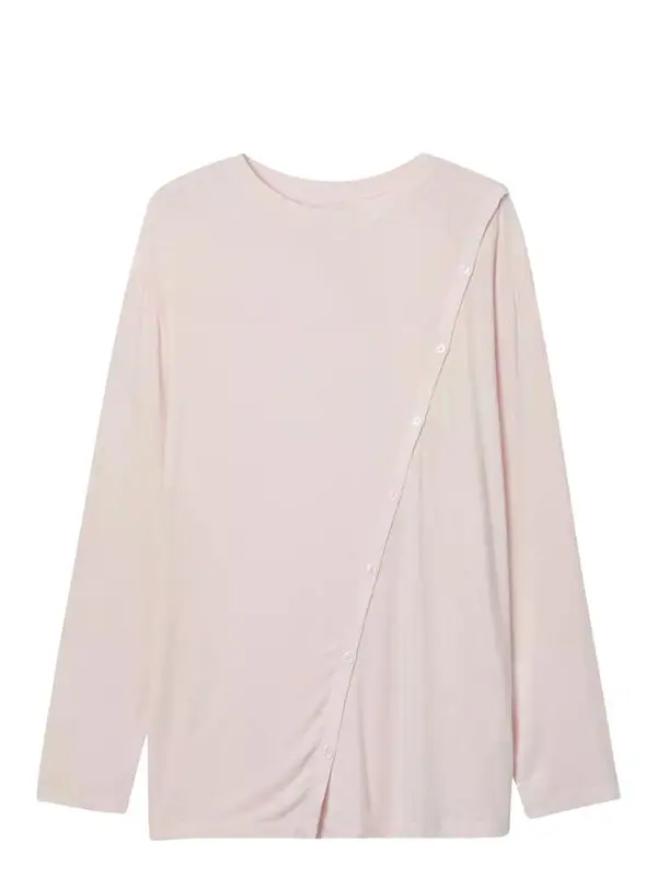 B+AB Buttoned Long-sleeve Top - Pink