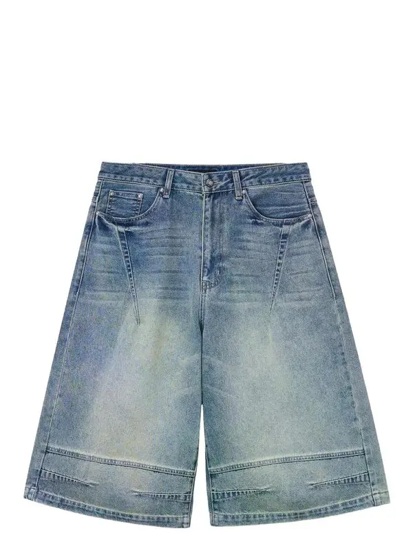 FIVE CM Paneled Denim Shorts - Blue