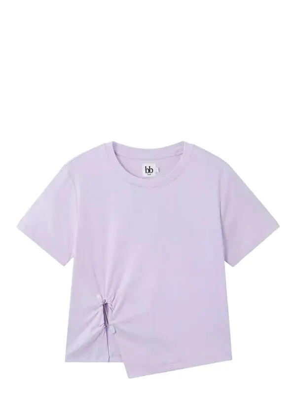 B+AB Asymmetrical Ring Detail T-shirt - Purple