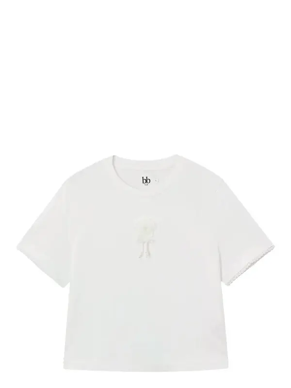 B+AB Rosette Lace-trimmed T-shirt - White