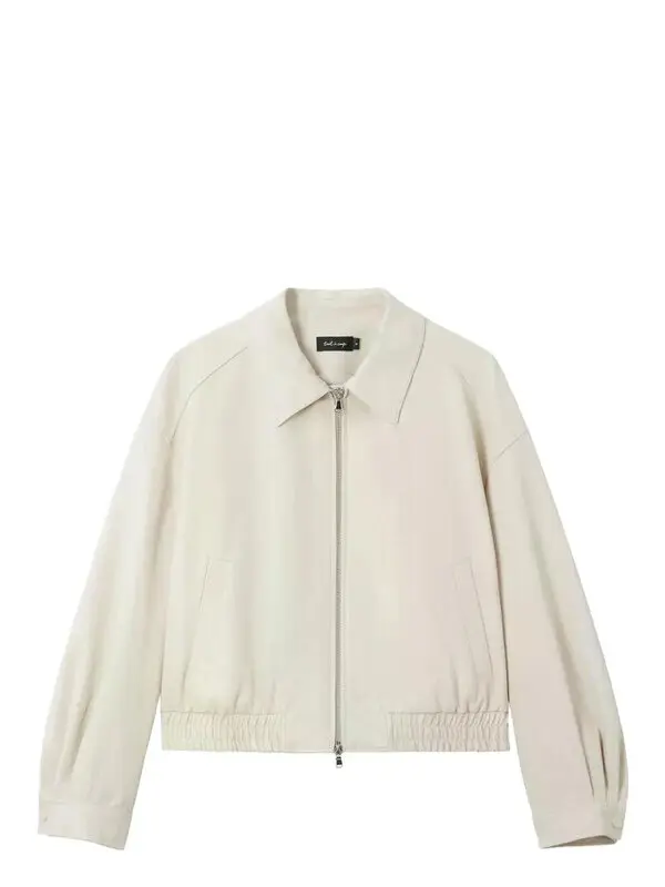 TOUT A COUP Zip-up Collared Bomber Jacket - Neutrals