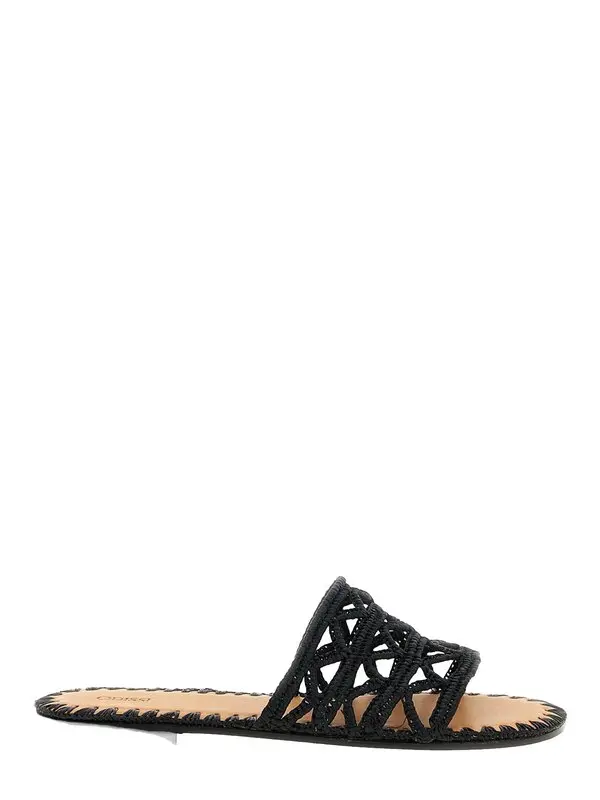 ODISSI Evie Flat Slides - Black
