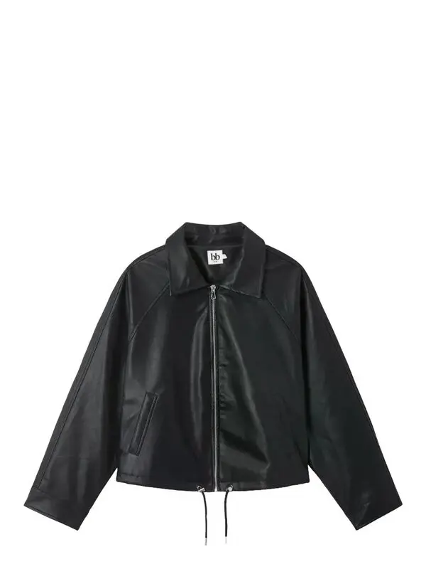 B+AB Zip-up Bomber Jacket - Black