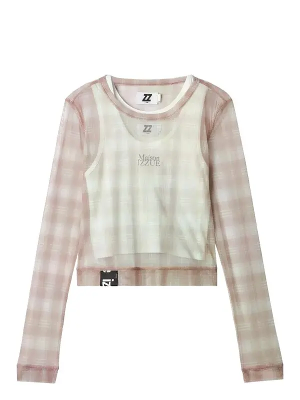 Izzue Check Long-sleeve T-shirt - Pink