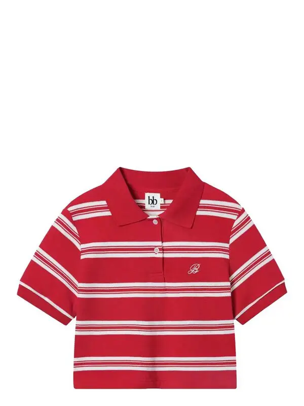 B+AB Striped Polo Top - Red