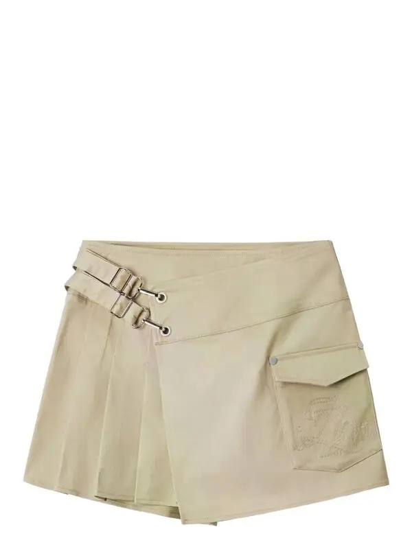 Izzue Pleated Detail Shorts - Neutrals
