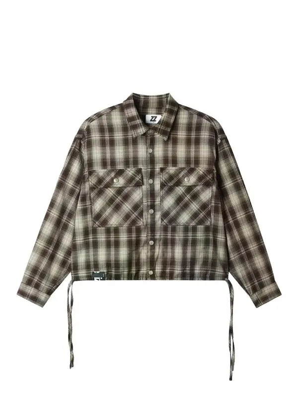Izzue Plaid Button Down Shirt - Brown