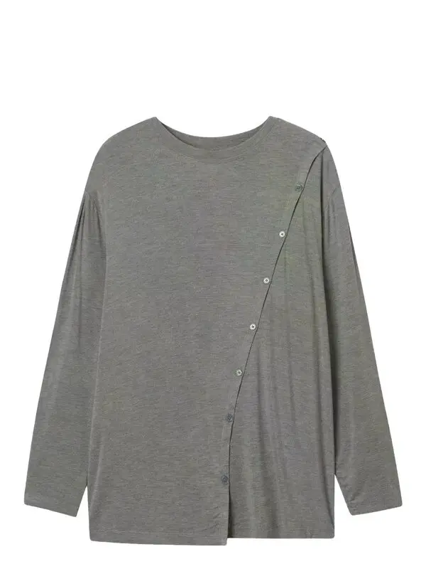 B+AB Buttoned Long-sleeve Top - Grey