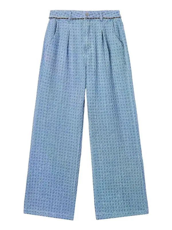 B+AB Textured Pleated Trousers - Blue