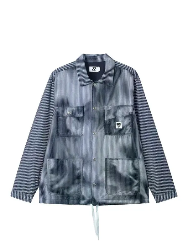 Izzue Striped Patch Jacket - Blue