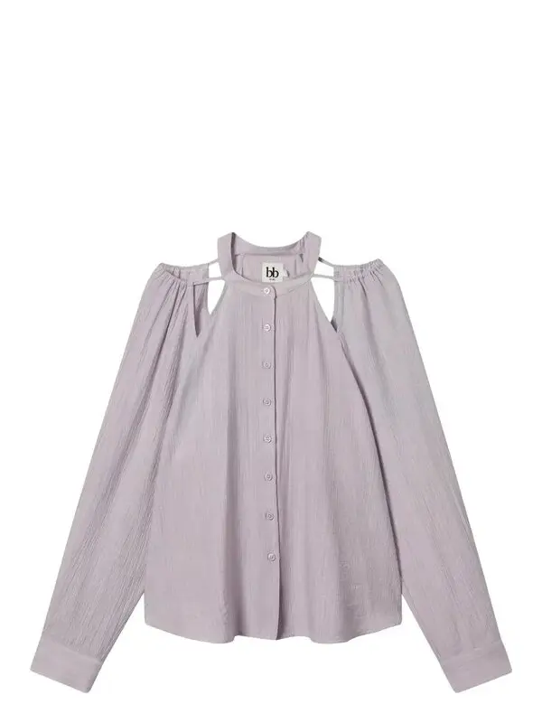 B+AB Cut-out Textured Shirt - Purple