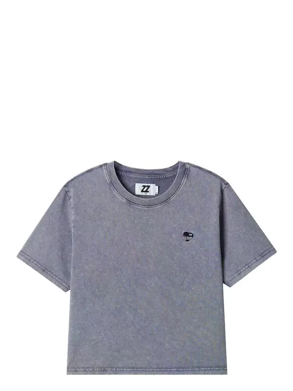 Izzue Logo Cropped T-shirt - Purple