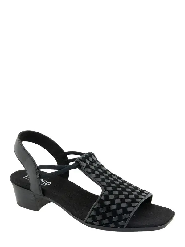 Munro Susan Slingback Sandal - Black Woven Leather