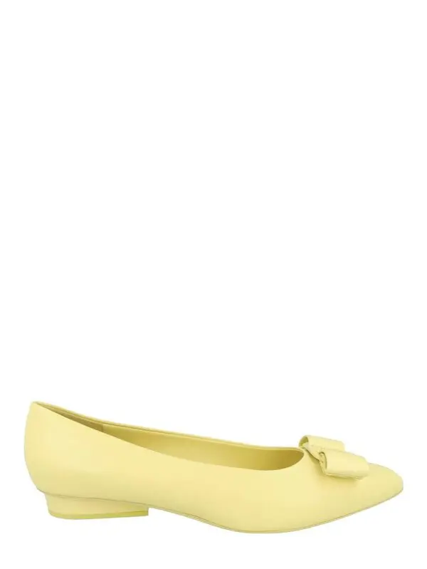 FERRAGAMO Viva Bow Ballet Flats - Light Yellow