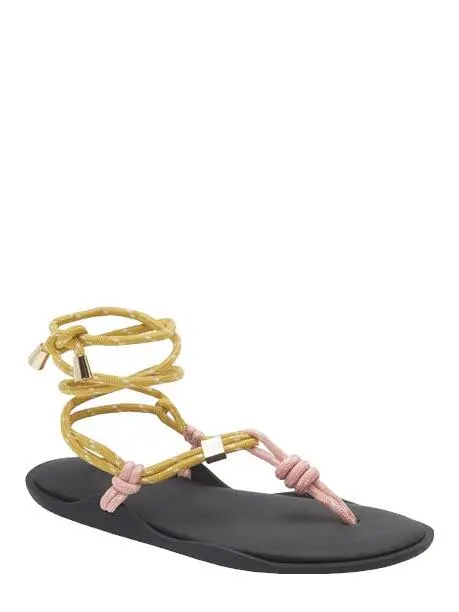 Flowze Lace-up Thong Slide Sandal - Butter/silver Pink