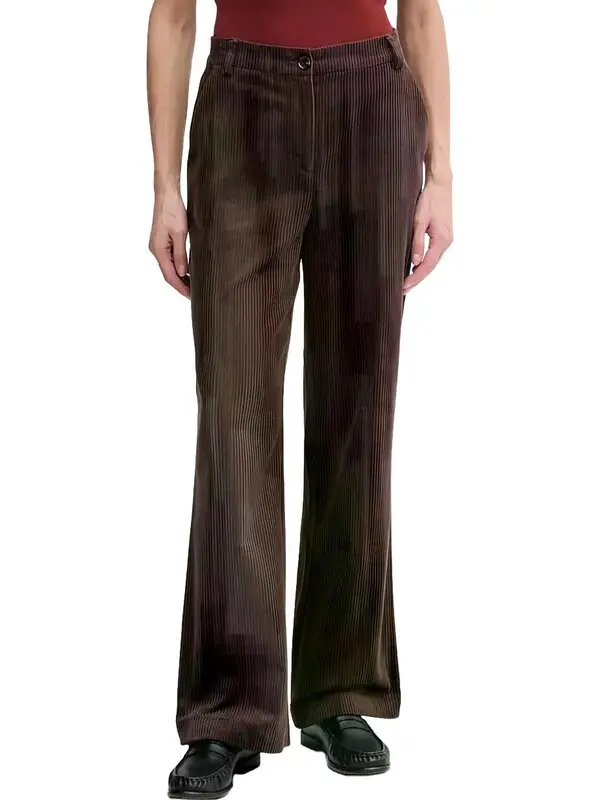 Sisley Corduroy Texture Trousers - Brown