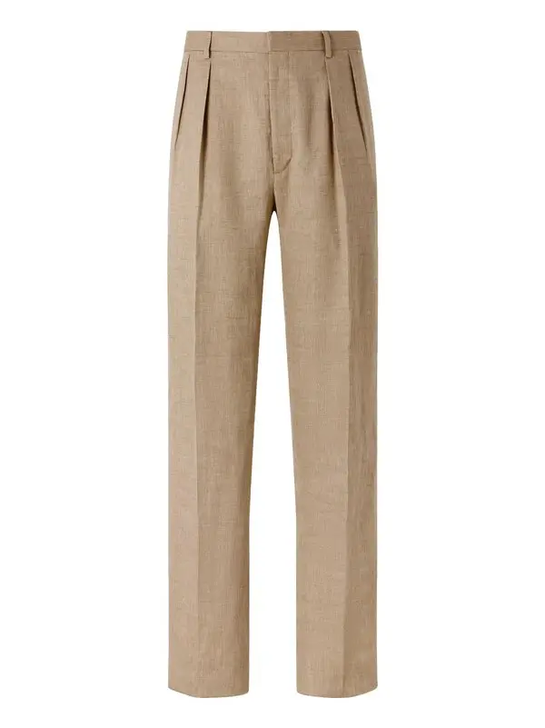 Ralph Lauren Purple Label Straight-leg Pleated Suit Trousers - Neutrals