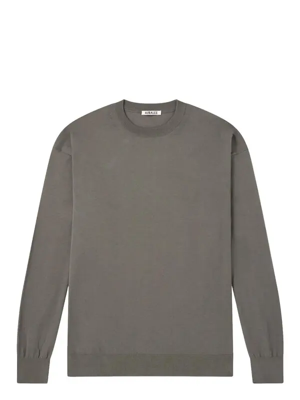 Auralee Luster Knitted T-shirt - Green