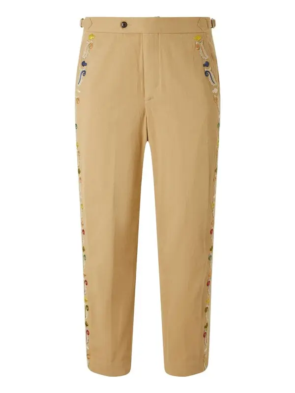 BODE Straight-leg Cotton Trousers - Beige