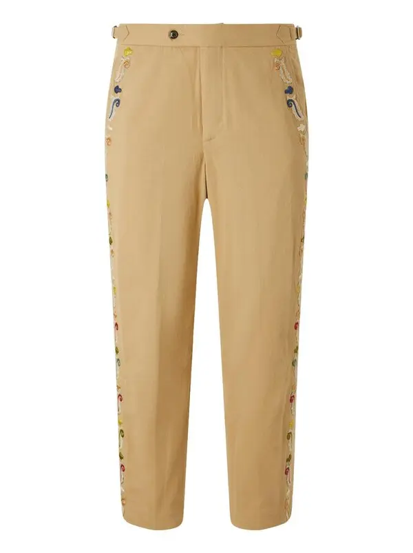 BODE Straight-leg Cotton Trousers - Neutrals