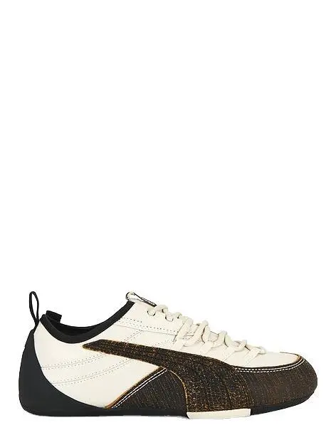 PUMA X Guizio Klim L Distressed Leather Sneakers - Cream
