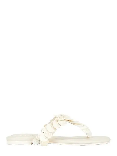 Simkhai Elin Shell Beaded Thong Sandals - Alabaster