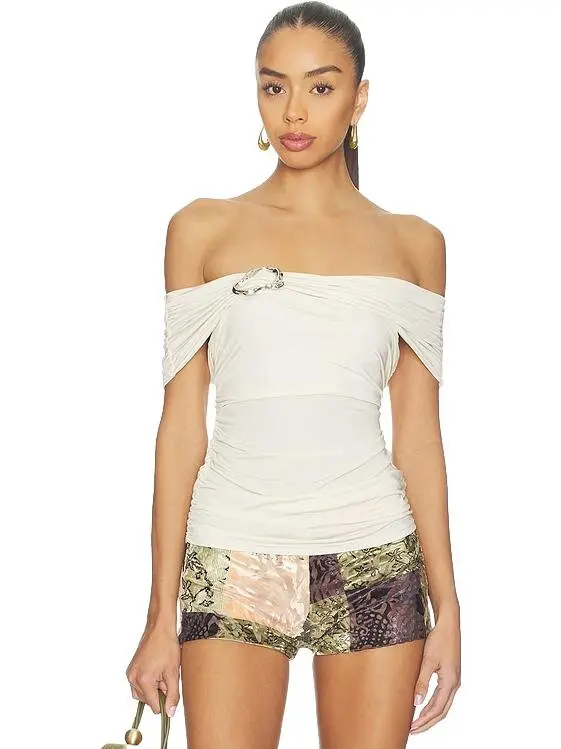 GESTUZ Laily Off-shoulder Top - Egret
