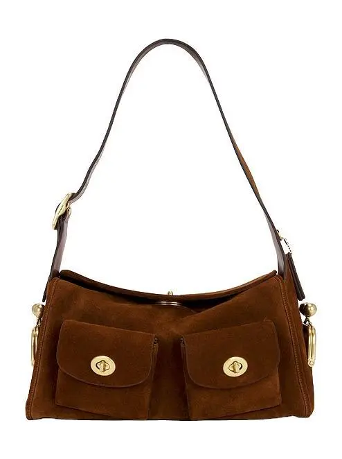 COACH Originals Suede Turnlock Haversack Bag - Warm Brown