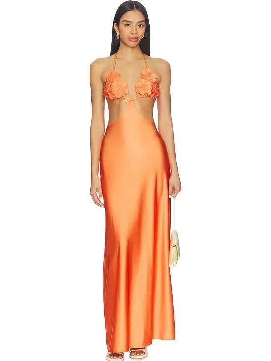 BOAMAR Ochre Long Dress - Coral