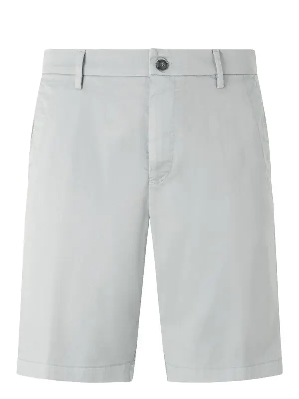 Canali Straight-leg Stretch Cotton-blend Gabardine Shorts - Blue