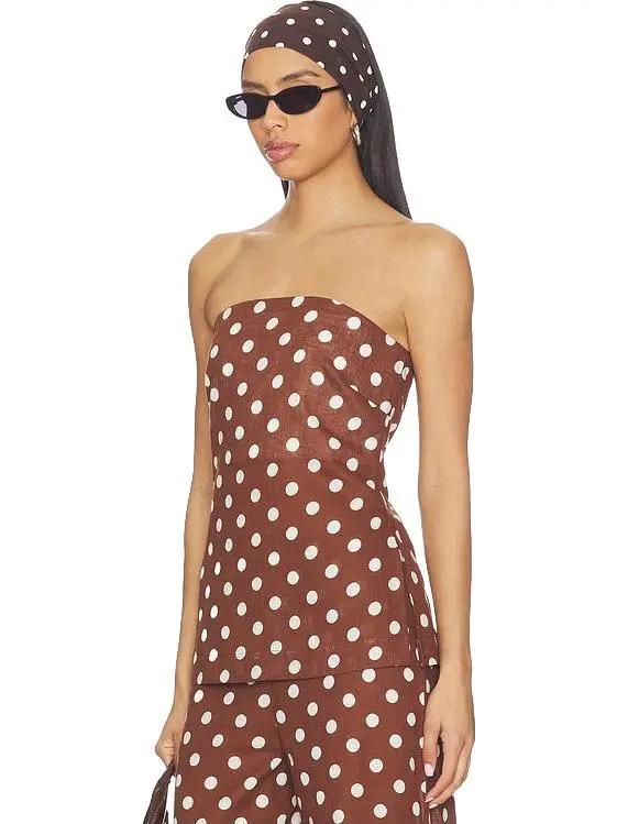 Joe's Jeans Mariel Strapless Top - Brown Polka Dot