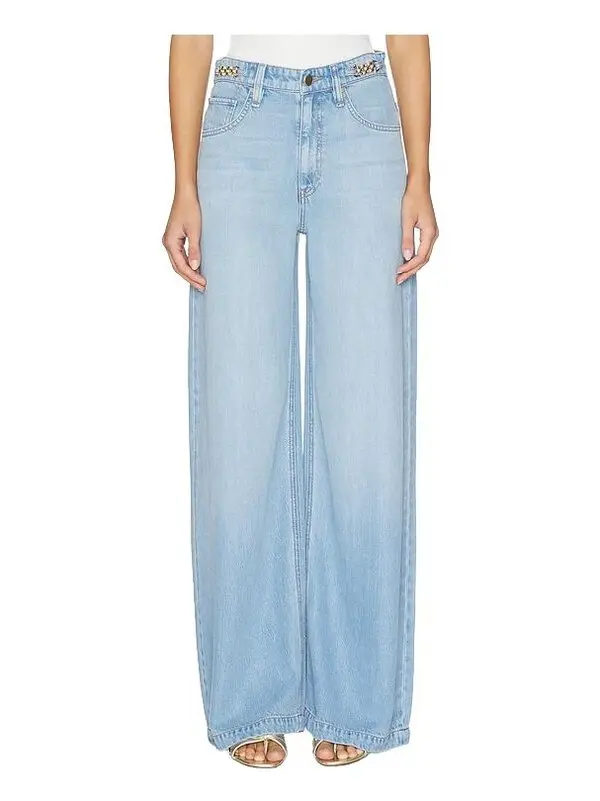 Hudson Jeans James High Rise Wide Leg Jeans With Accent Hardware - One Wish