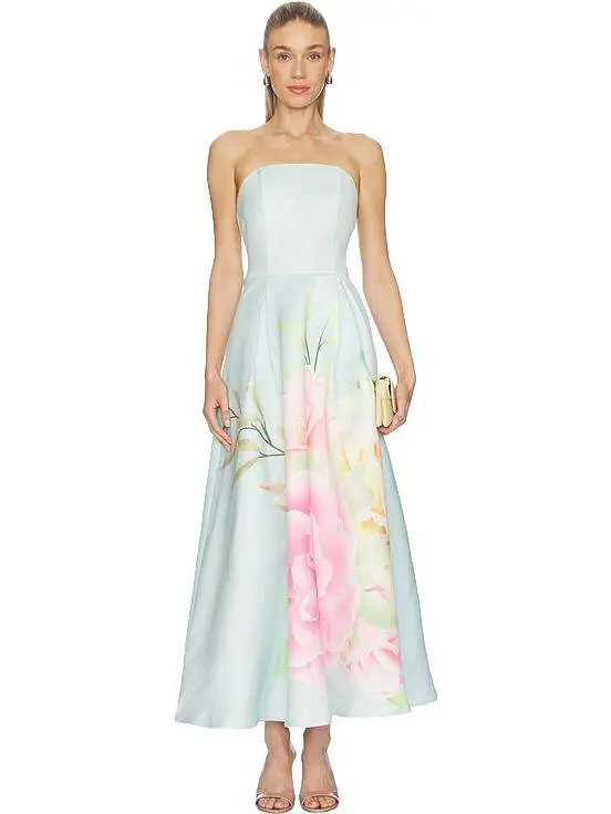 ELLIATT Harper Strapless Gown - Baby Blue Floral